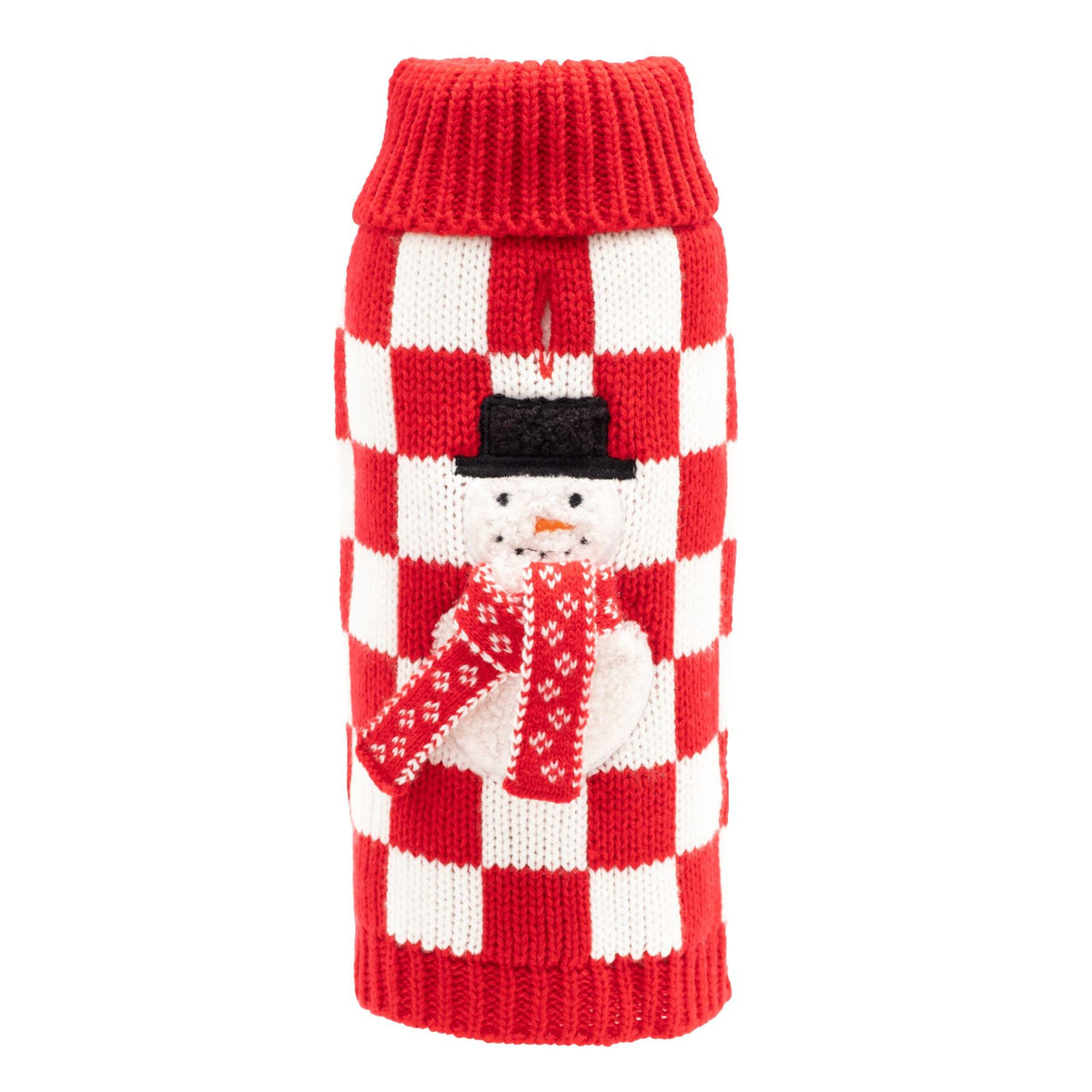 Checkerboard Snowman Sweater - Posh Puppy Boutique
