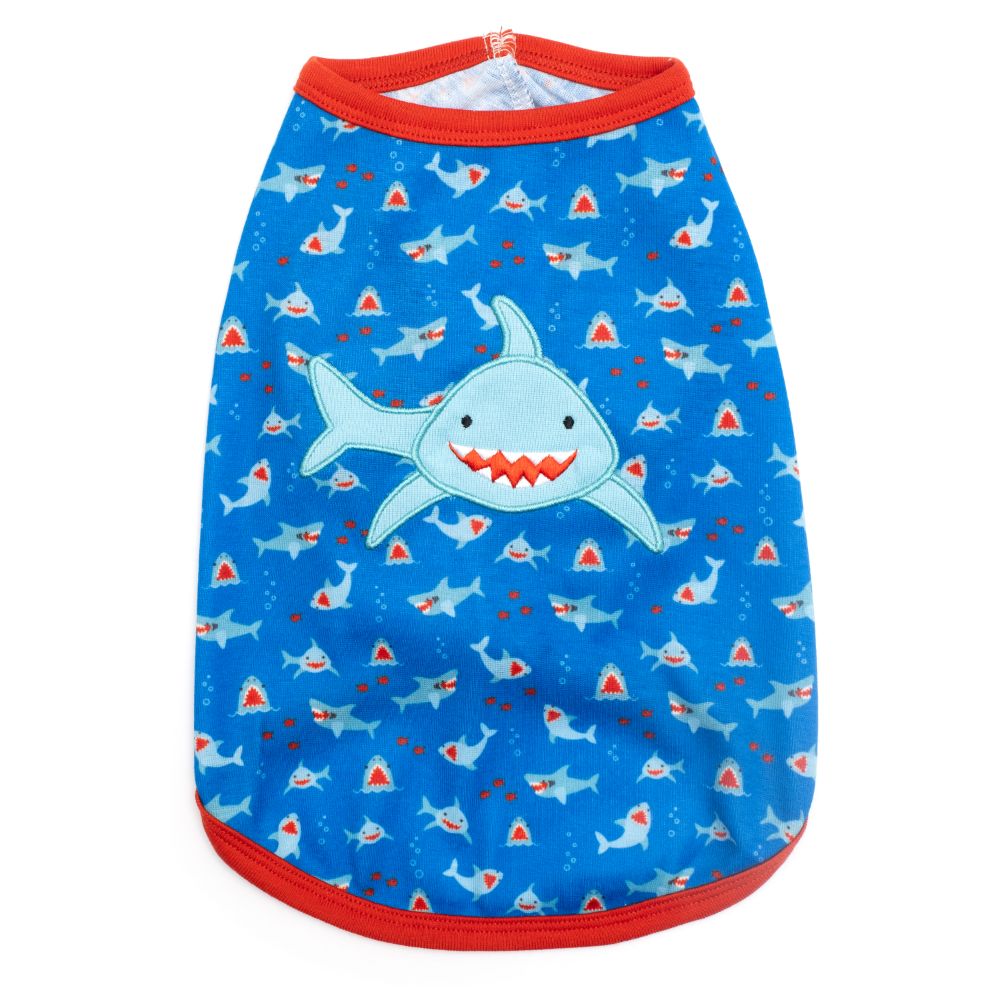 Blue Sam the Shark Tee- Posh Puppy Boutique