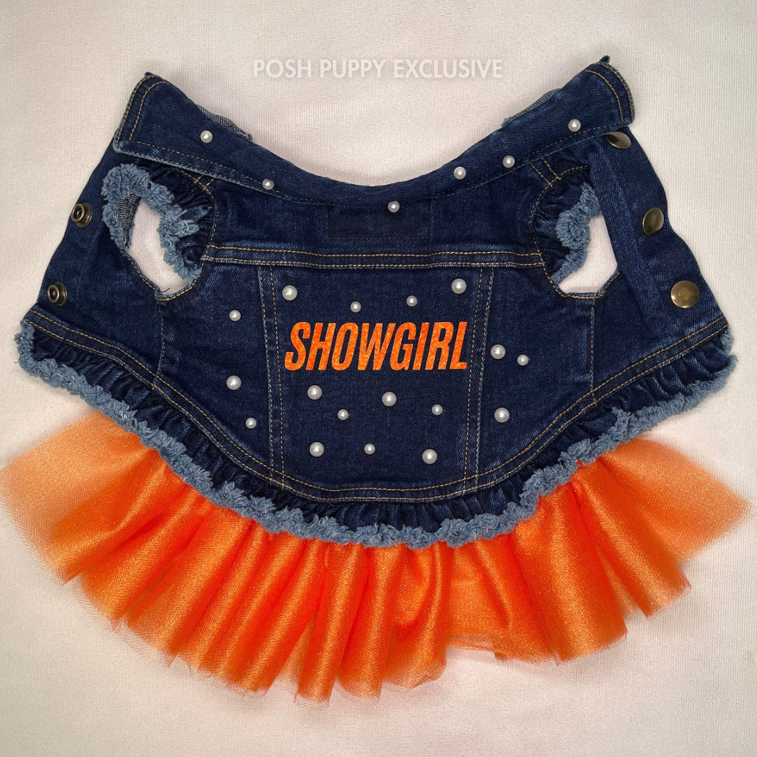 Showgirl Denim Tutu - Posh Puppy Boutique