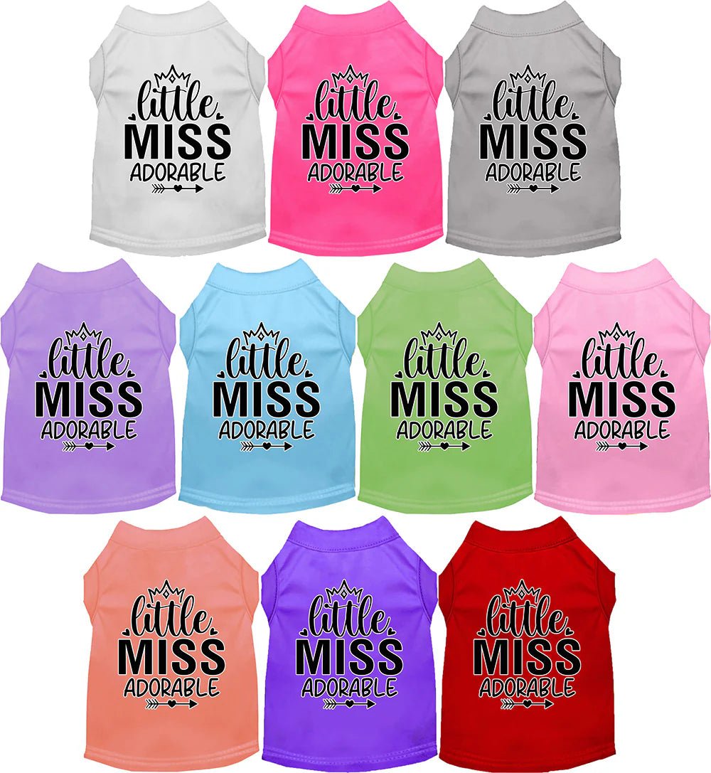Little Miss Adorable Screen Print Dog Shirt in Many Colors - Posh Puppy ...