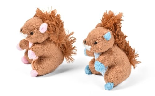 Squirrel Pipsqueak Toy in 2 Colors - Posh Puppy Boutique